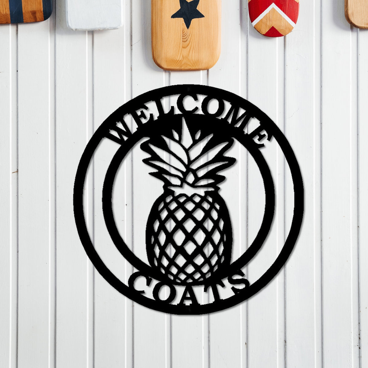 Personalized Pineapple Metal Sign – Madison Iron and Wood