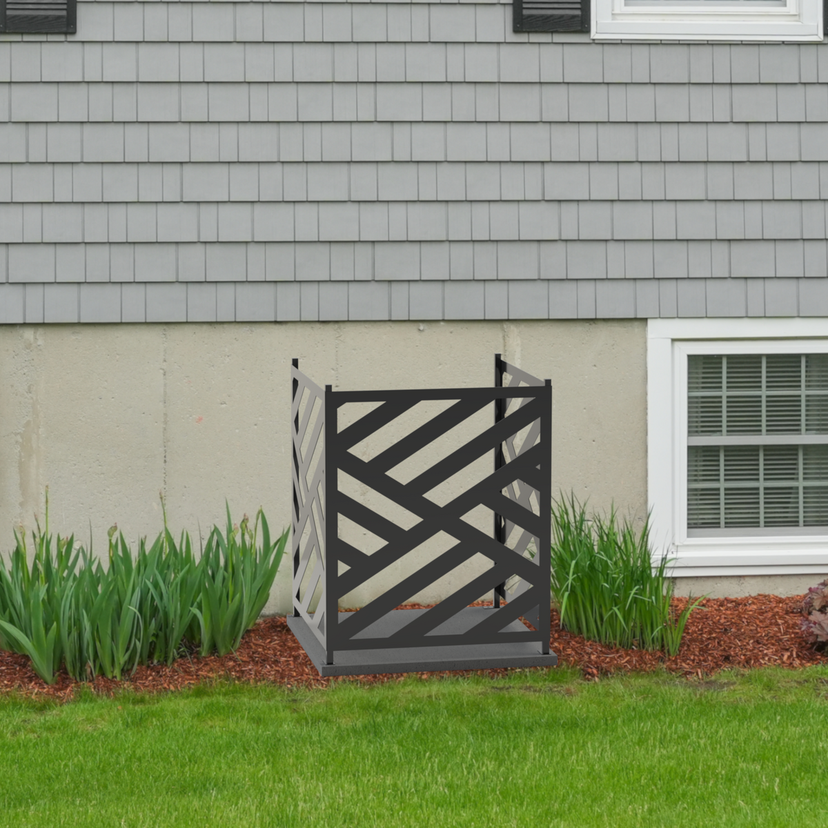 Modern Design AC Unit Cover | Multiple Sizes | Madison Iron and Wood