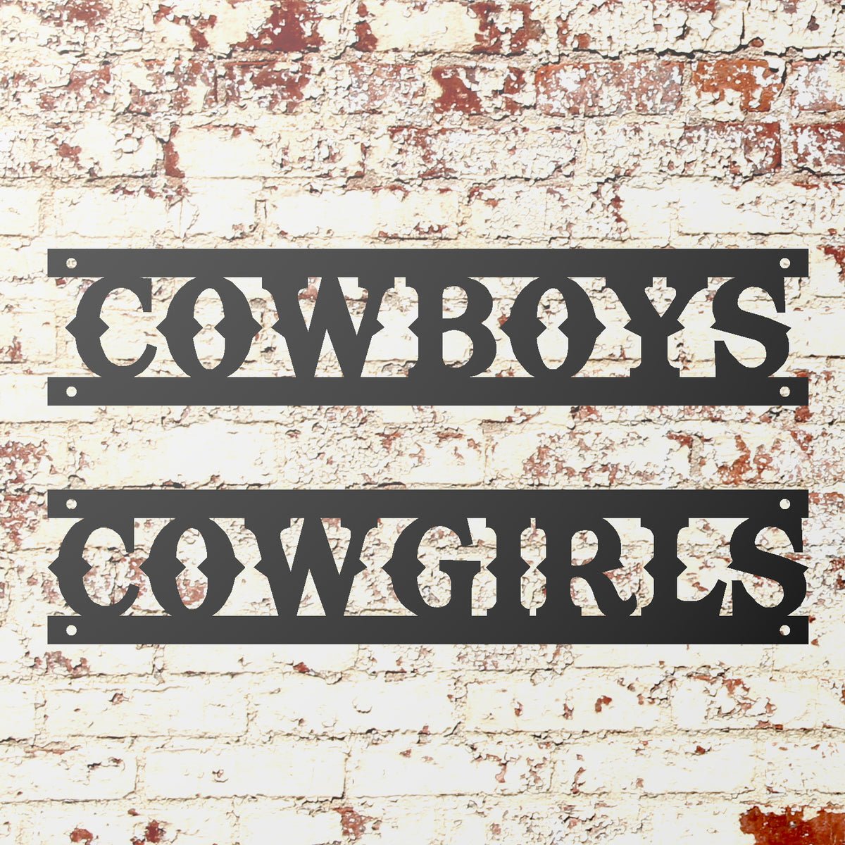 Cowboys and Cowgirls decorative metal signs, restaurant restroom sign ...