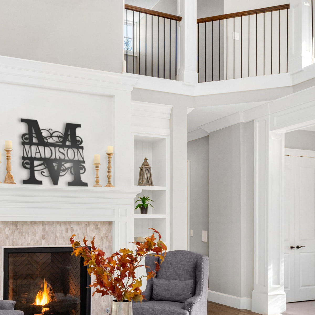 Personalized Metal Monogram Signs - Madison Iron and Wood