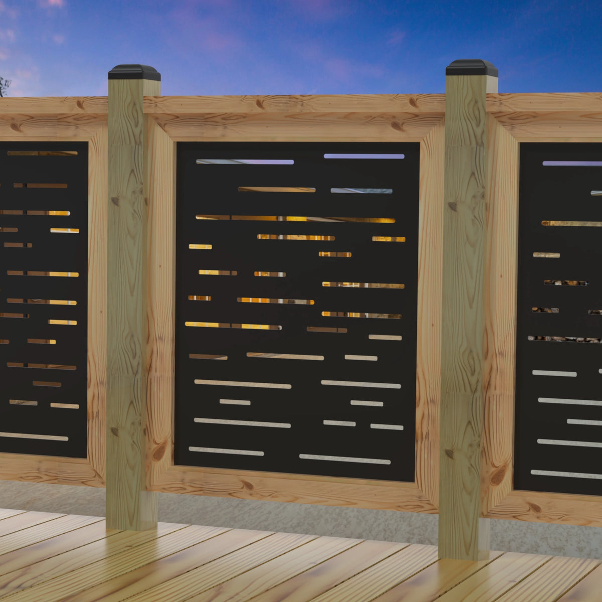 Digital Lines Design Fence/Gate Panel Insert - Madison Iron and Wood