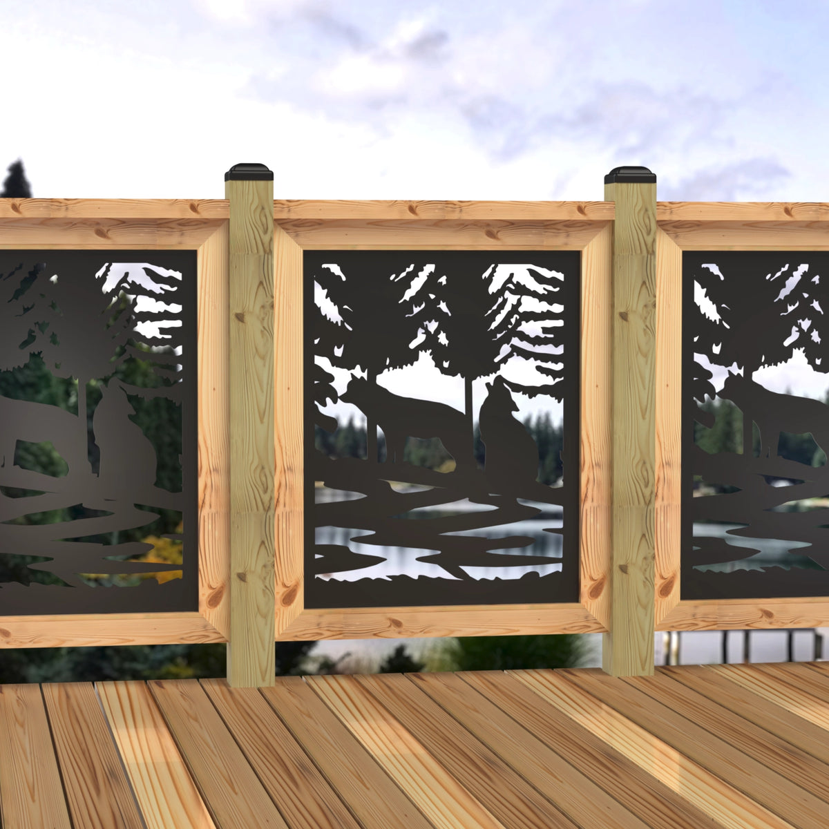 Wolves Howling Fence/Gate Panel Insert - Madison Iron and Wood