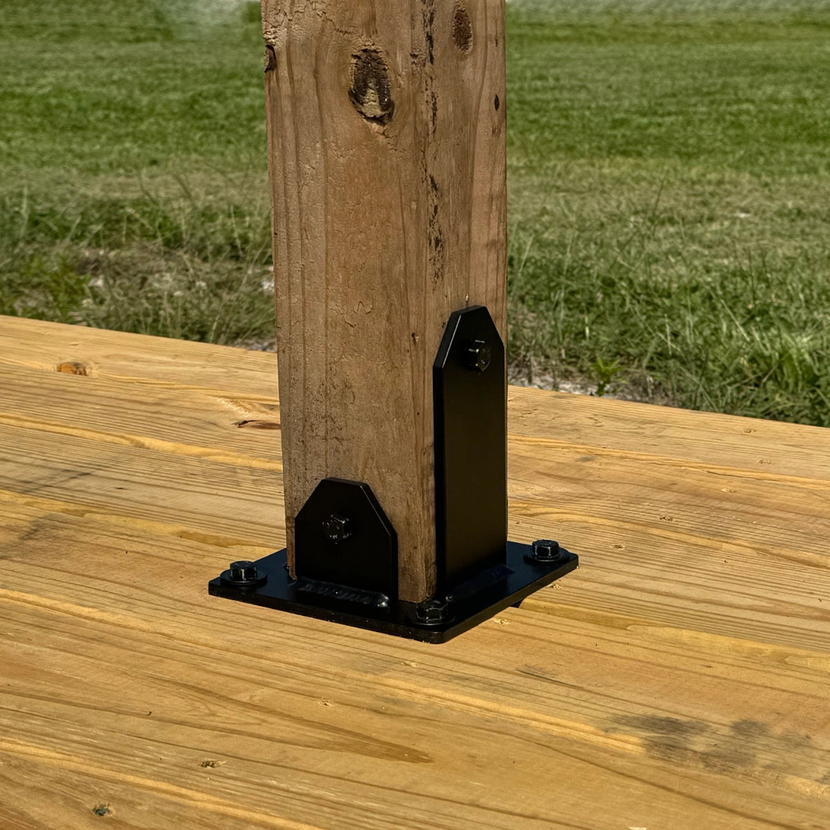 Heavy Duty Steel Post Base or Post Footer for Wood Post Instillation, 1 ...