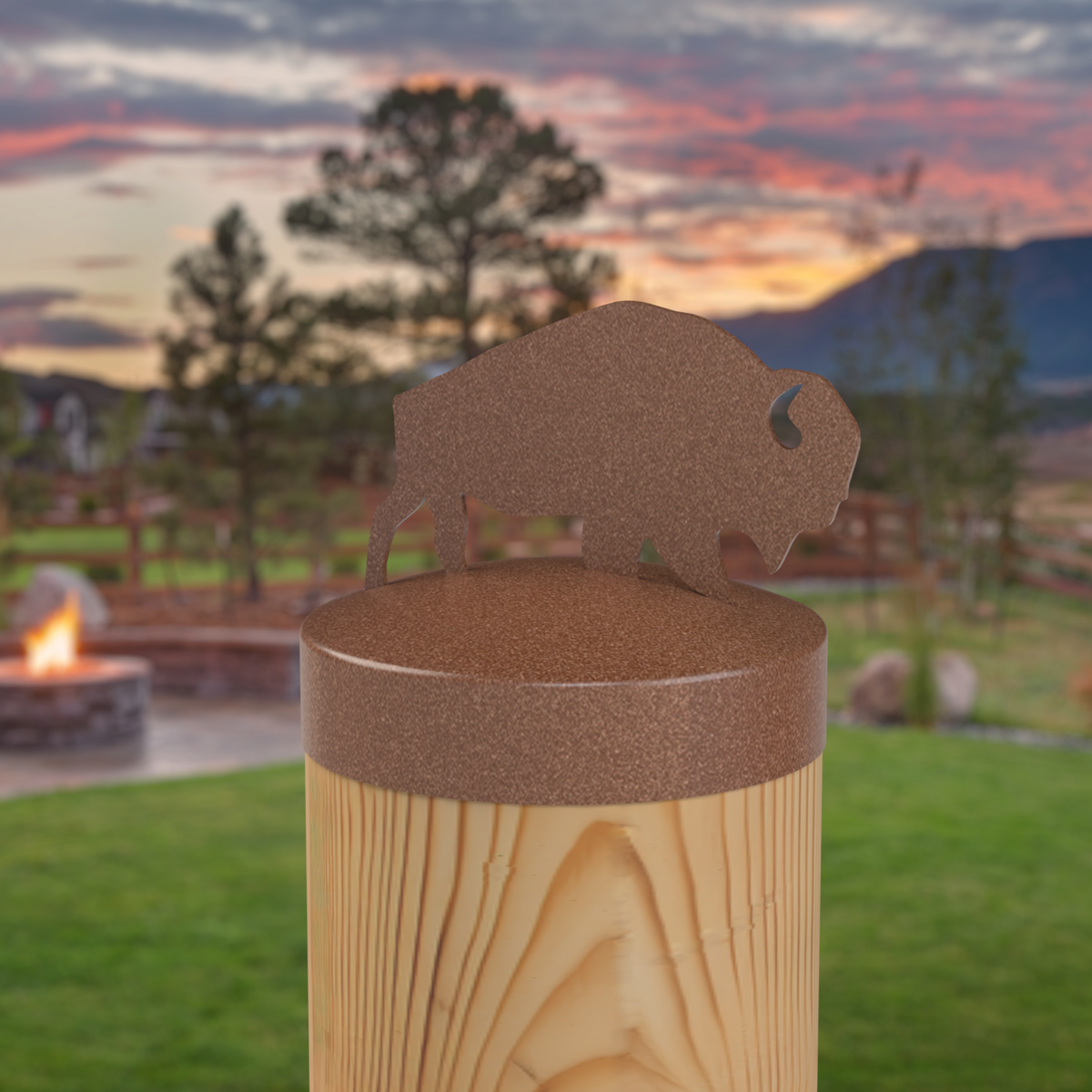 Buffalo, Round Post Cap - 4"x4" Post Size - Madison Iron and Wood