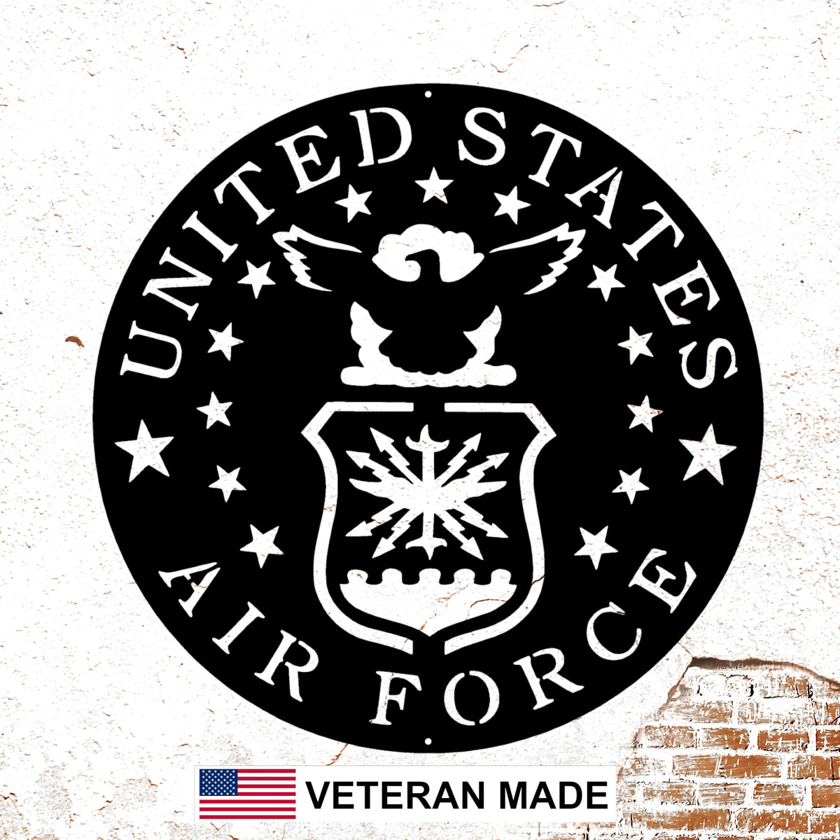 Air Force Emblem Metal Sign, Air Force Handmade Veteran Decor, Veteran ...