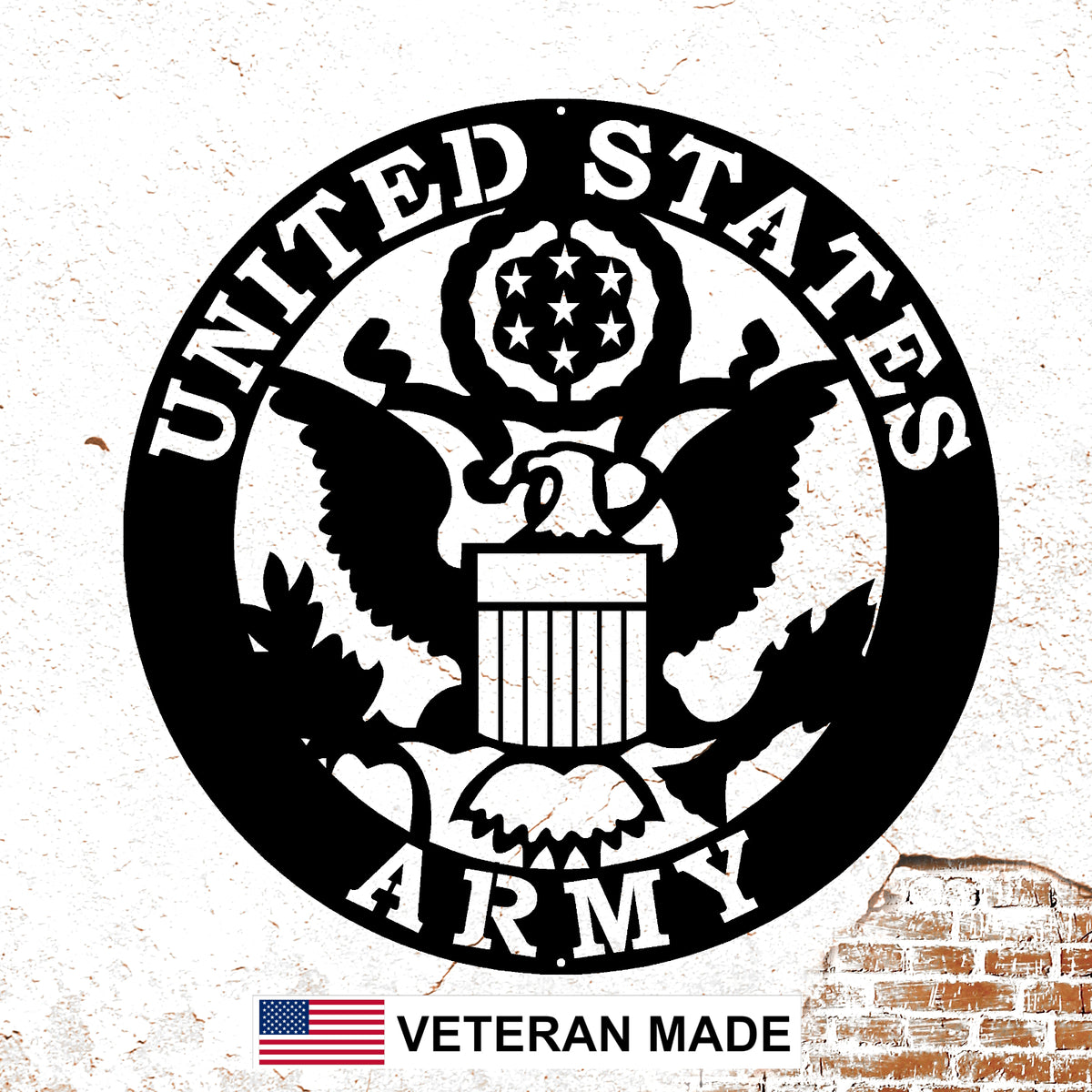 Army Emblem Metal Sign, Army Handmade Veteran Decor, Veteran Gift Ideas ...