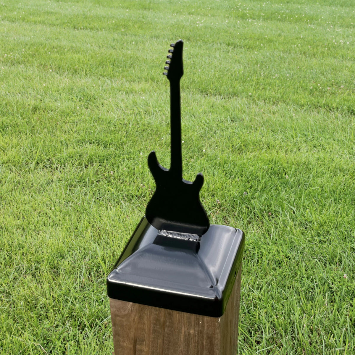 Electric Guitar Fence Post Cap – Fence Decor - Madison Iron and Wood