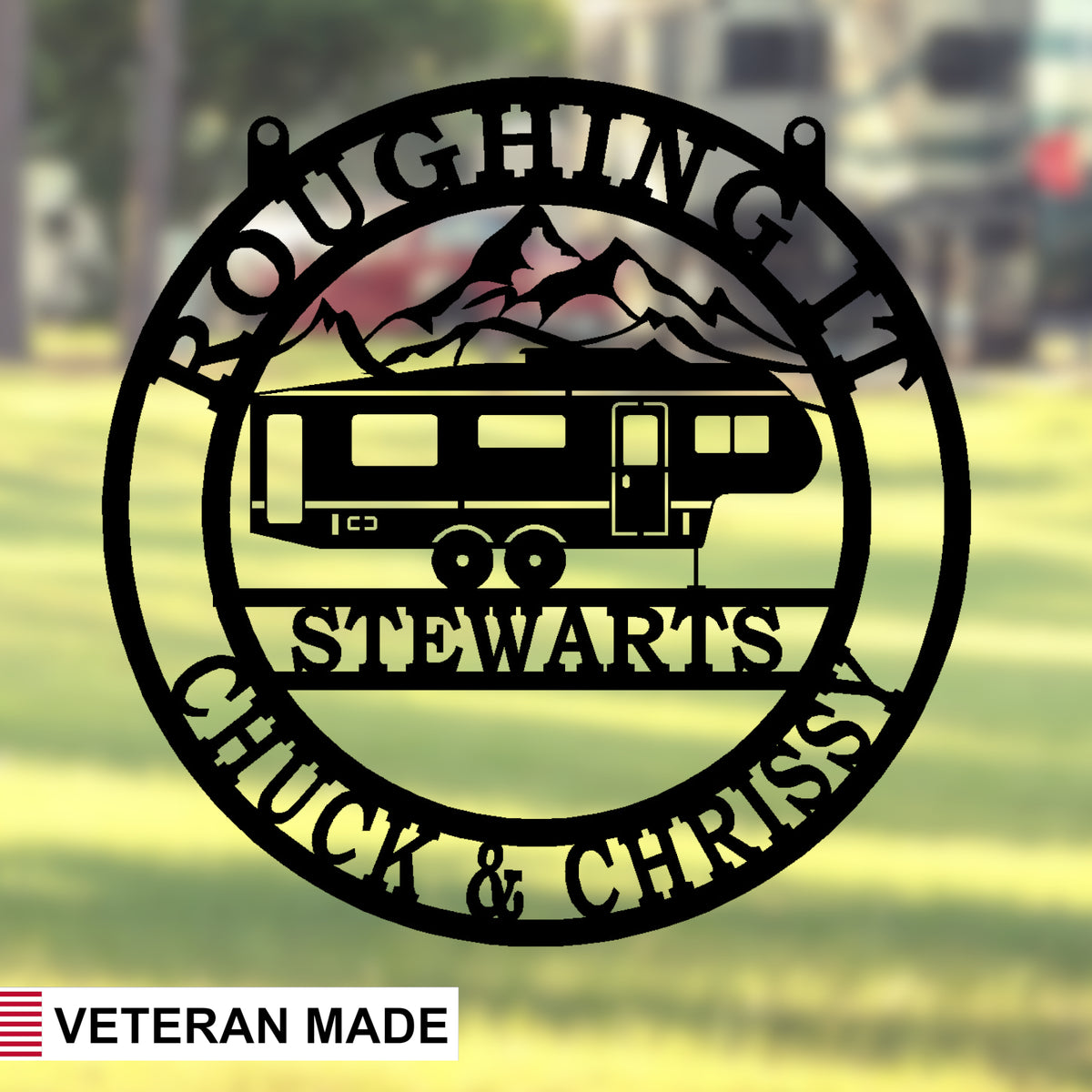5th Wheel Camper Personalized Sign, Campsite Decor, Custom Camping Sign ...