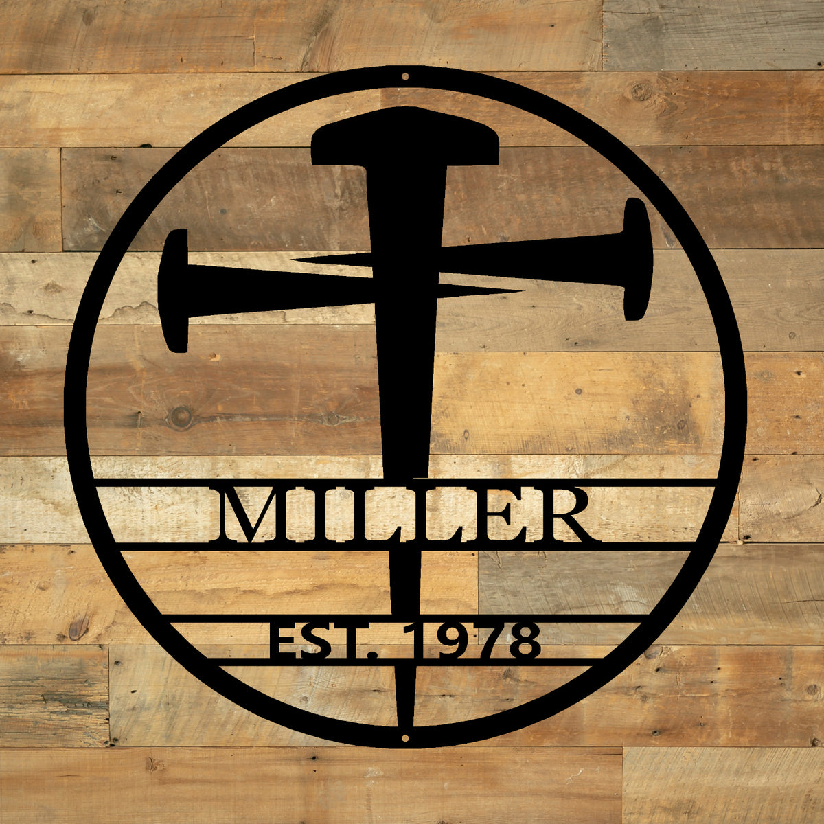 Personalized Cross 3 Nails Metal Sign, Outdoor Religious Custom Decor