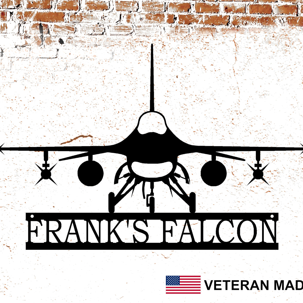 F-16 Personalized Metal Sign, F-16 Fighting Falcon Military Jet Plane ...
