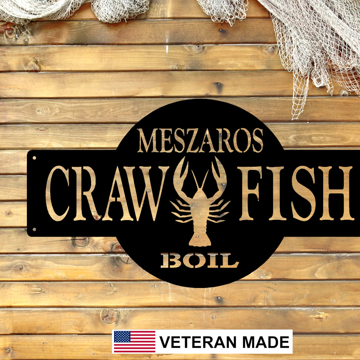 Crawfish Boil Outdoor Metal Sign, Personalized - Madison Iron and Wood
