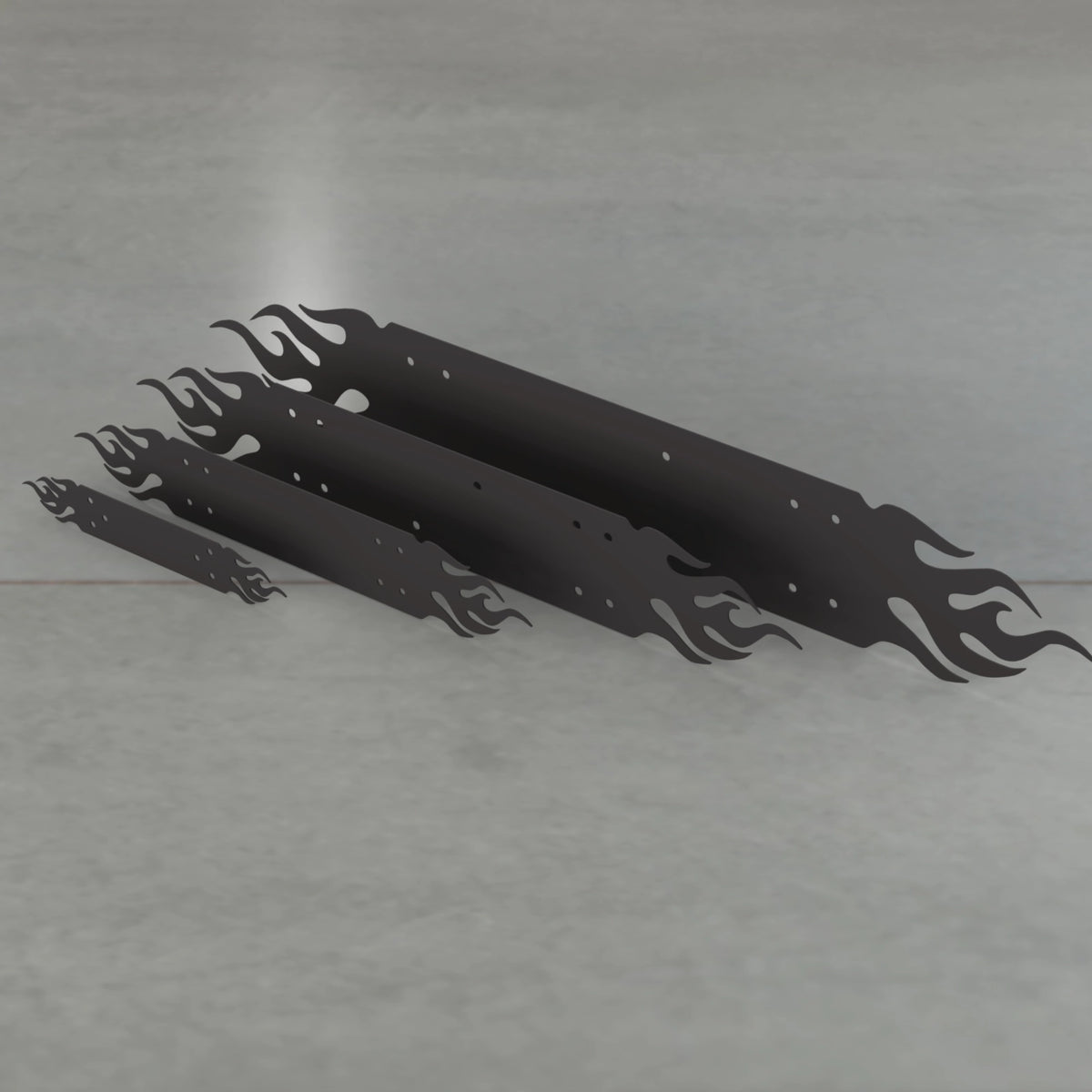 Flaming Straight Brackets | Various Sizes | Madison Iron and Wood