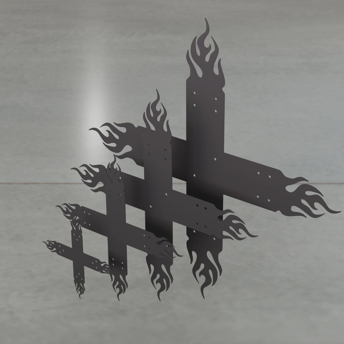 Flaming X Brackets | Various Sizes | Madison Iron and Wood