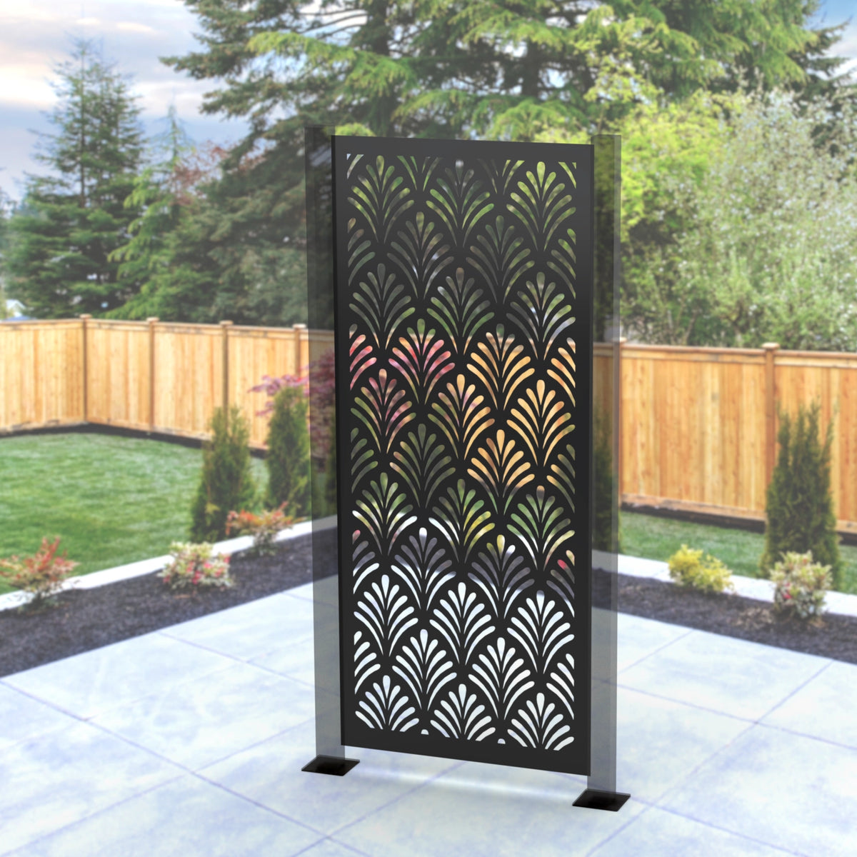 Fountain Design Privacy Panel - Madison Iron and Wood
