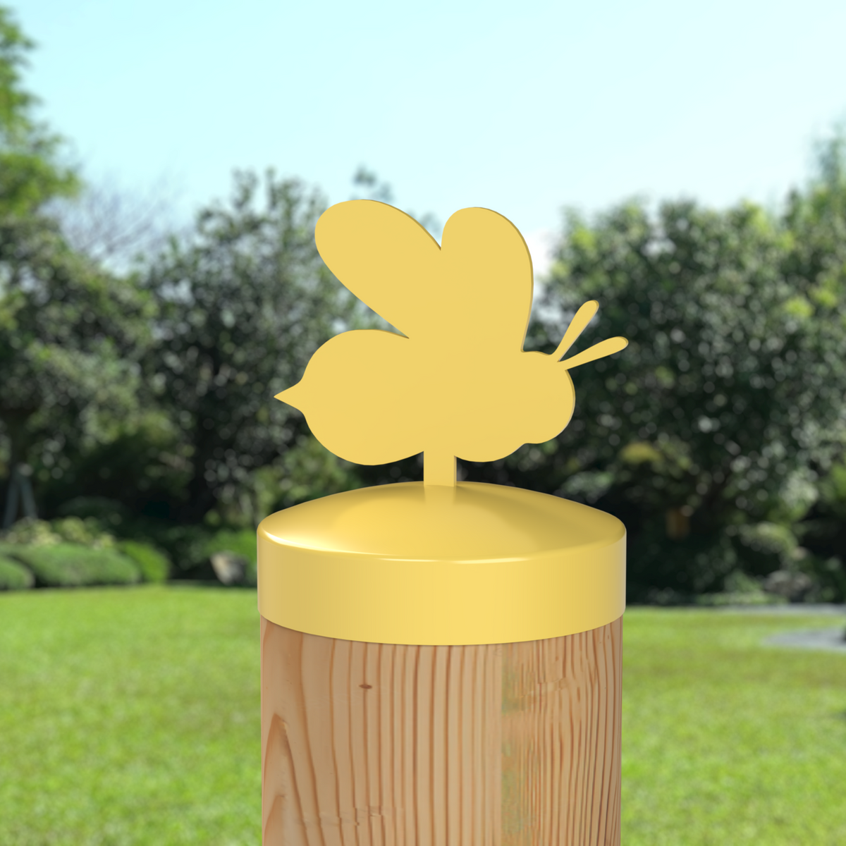 Bee, Round Post Cap - 4"x4" Post Size - Madison Iron and Wood