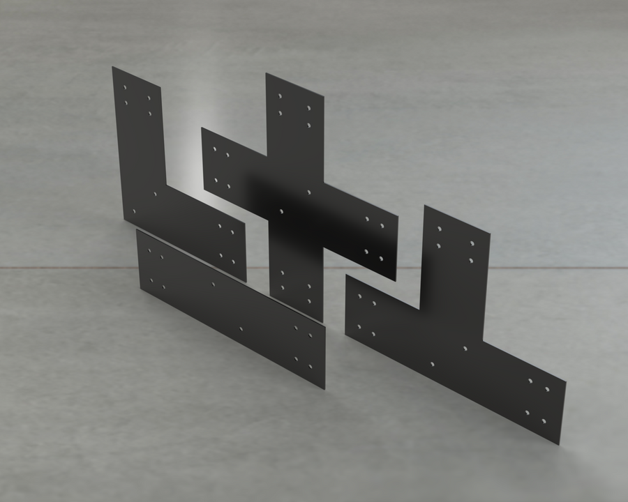 Post Brackets for 8x8 Dimensional Lumber, T, L, X, and Straight Brackets