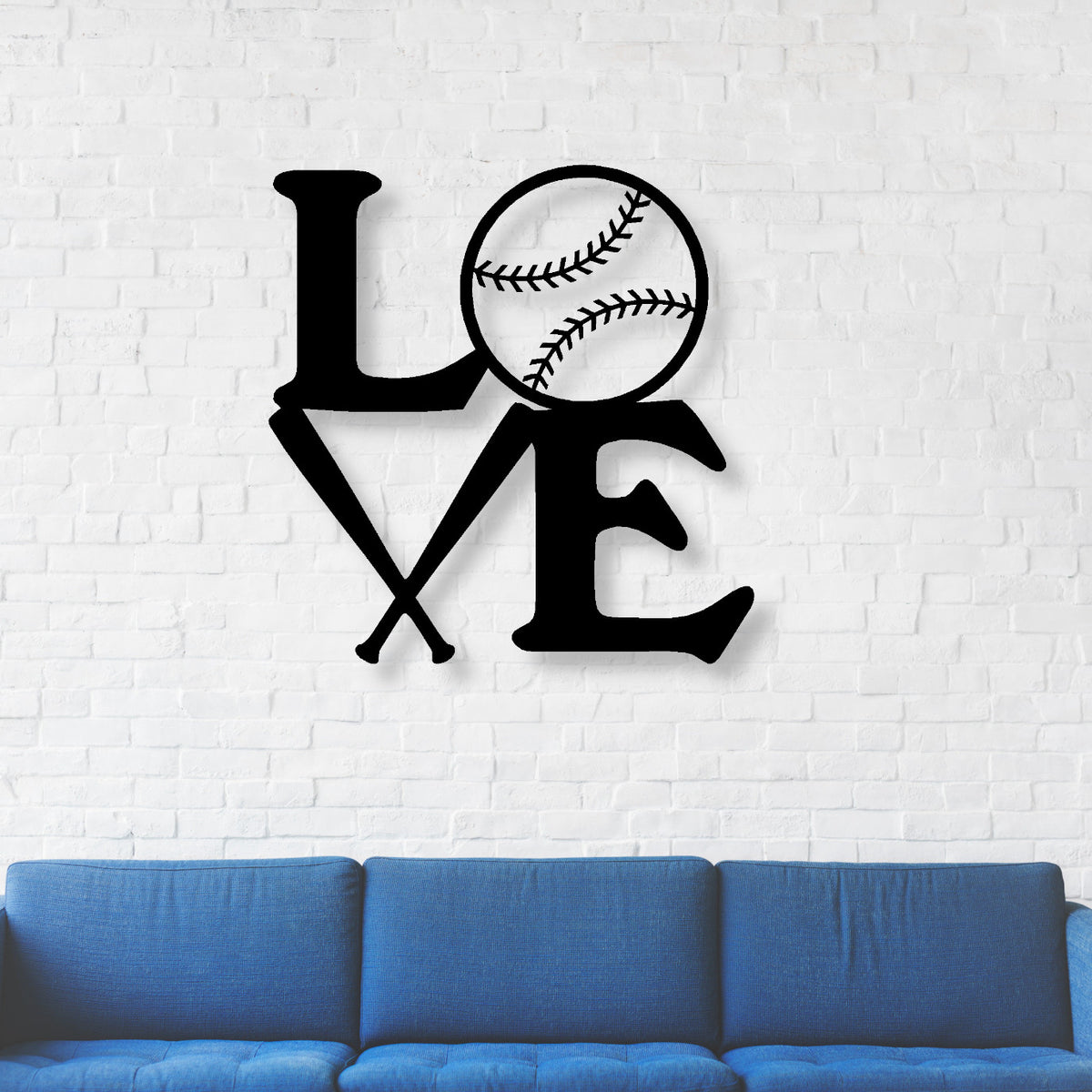 Love Baseball Metal Wall Art, Sports Decor - Madison Iron and Wood