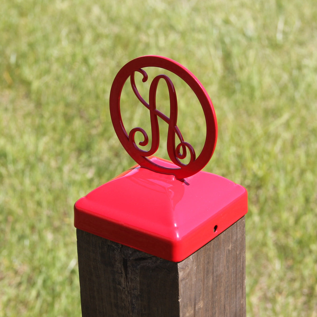 4x4 Monogram Post Cap (Fits 3.5 x 3.5 Post Size) | Madison Iron and Wood
