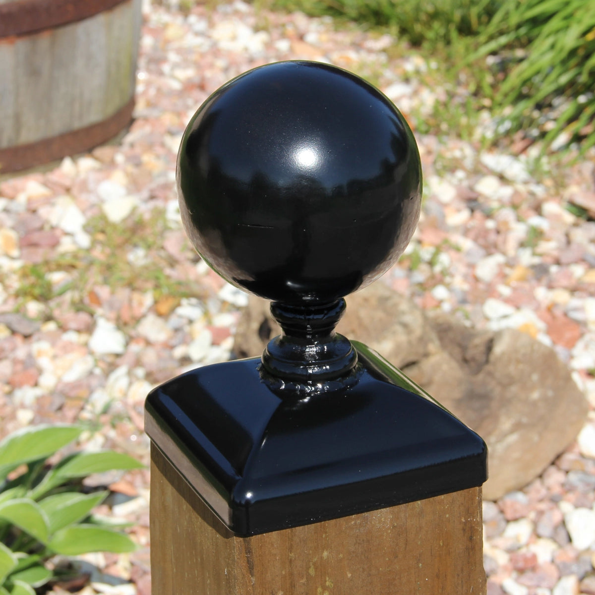 6x6 Fence Post Cap for Wood Post, Large 5" Cannonball Gate Post Caps