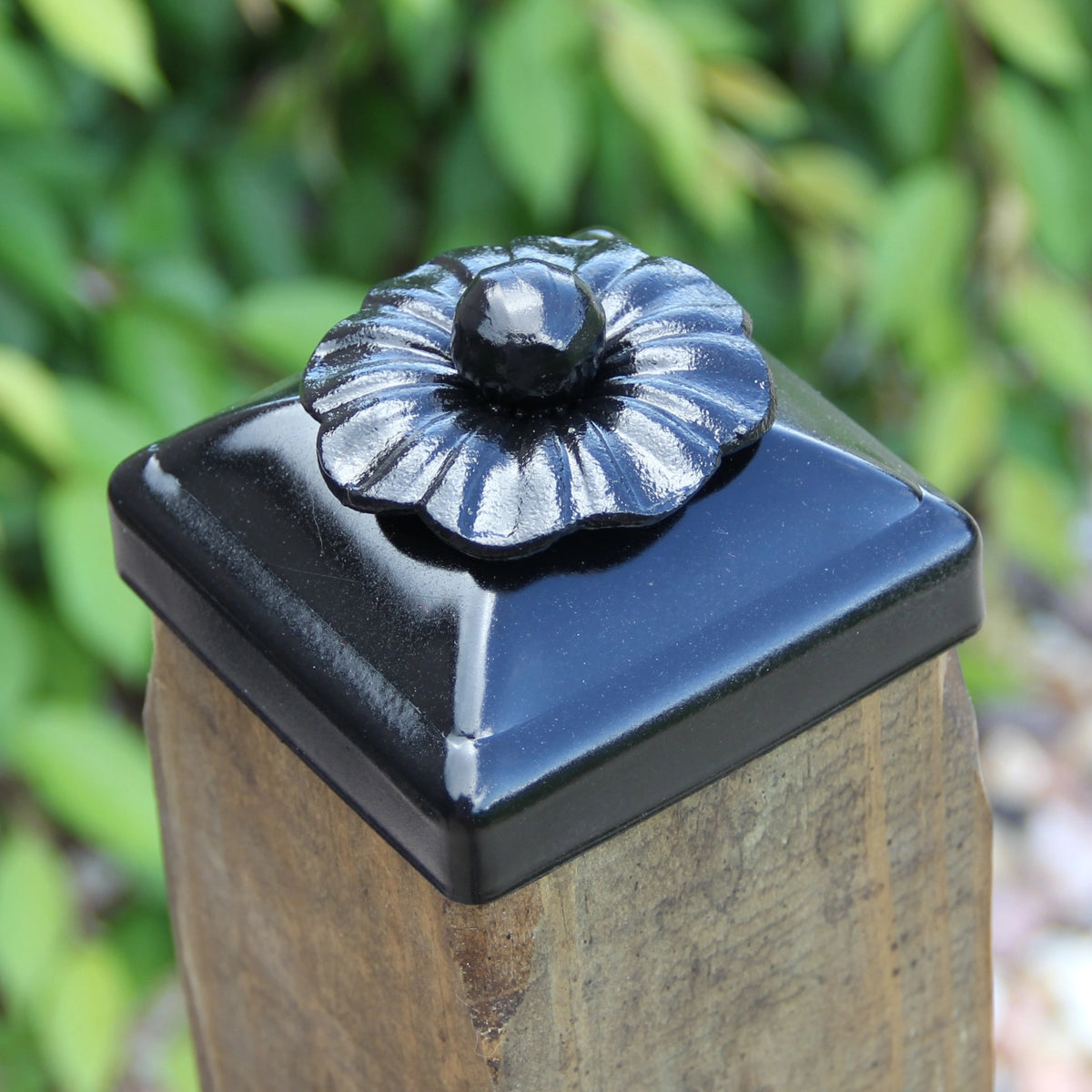 Flower Rosette Fence Post Cap - Fence Post Cap - Madison Iron and Wood