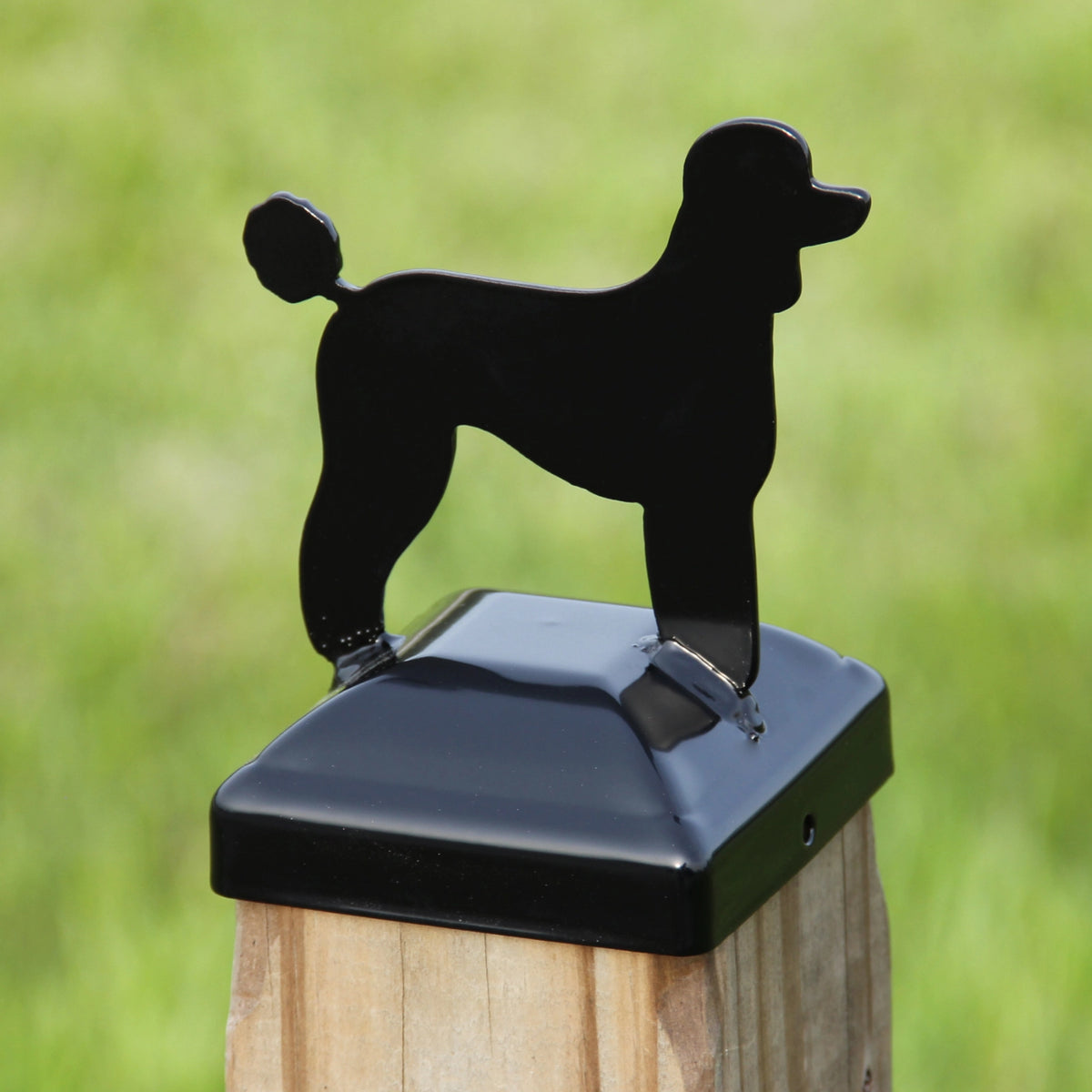 Poodle 6x6 Post Cap, decorative metal dog post cap, fence post cap