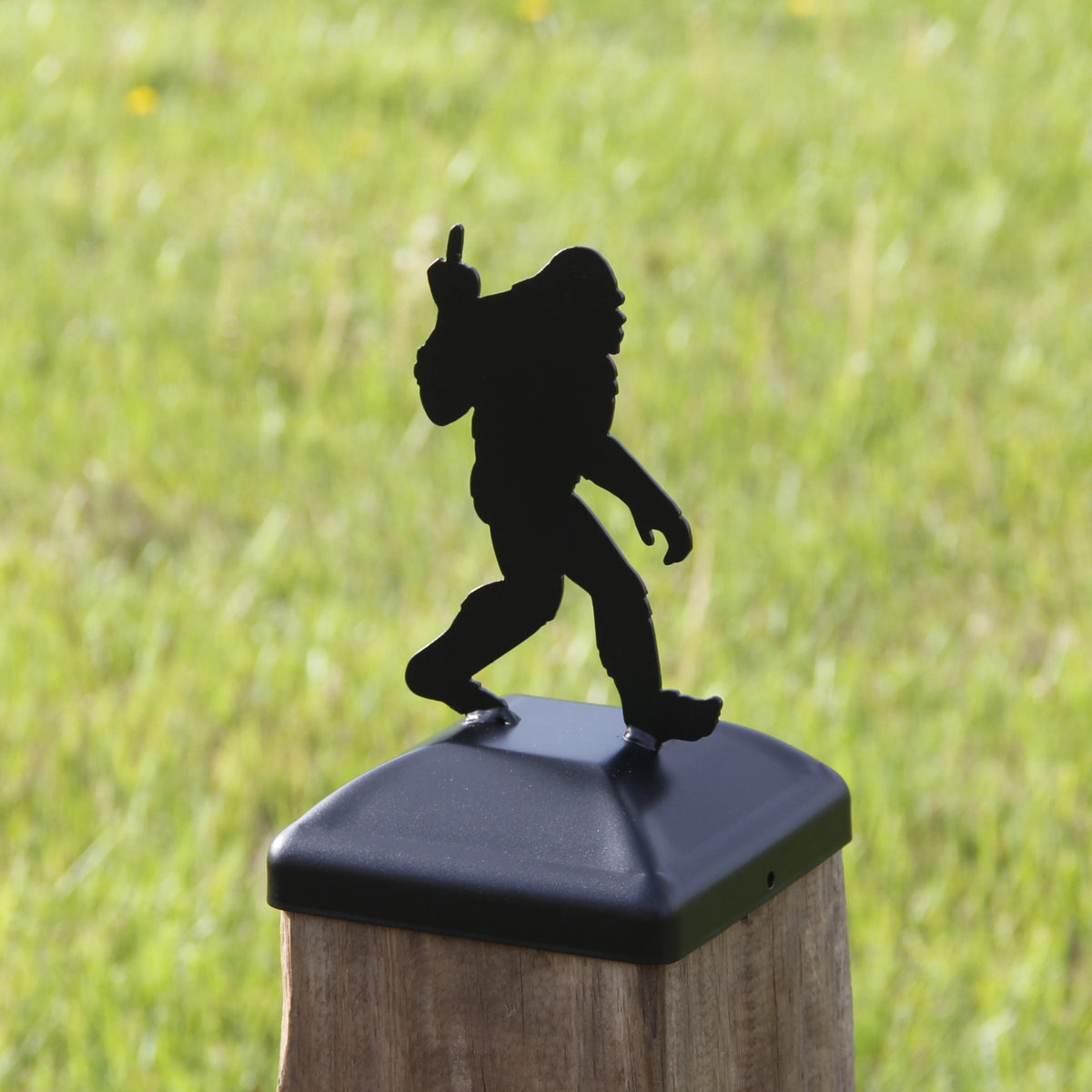 Bigfoot Middle Finger Post cap for 6x6 wood post, Sasquatch Post Topper ...
