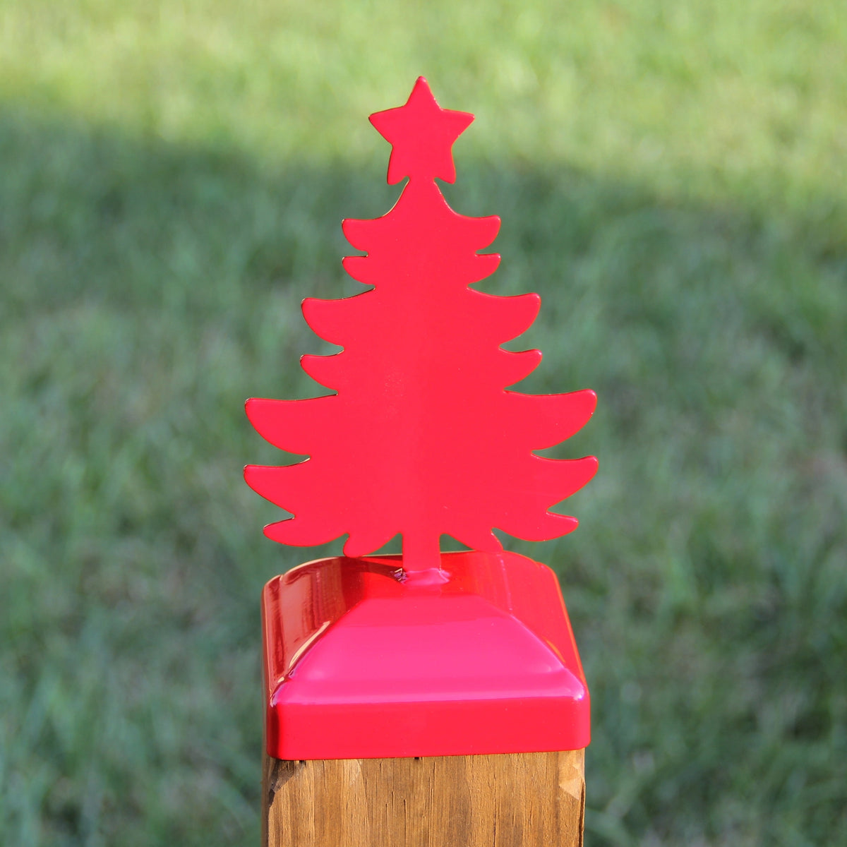 Christmas Tree Fence Post Cap – Fence Decor - Madison Iron and Wood