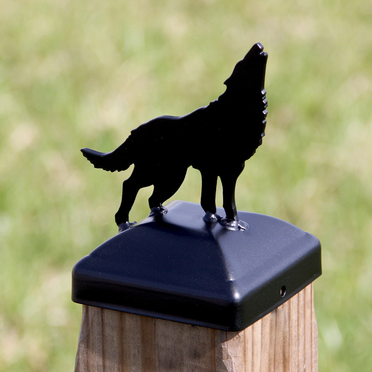 Wolf Howling Fence Post Cap – Fence Decor - Madison Iron and Wood