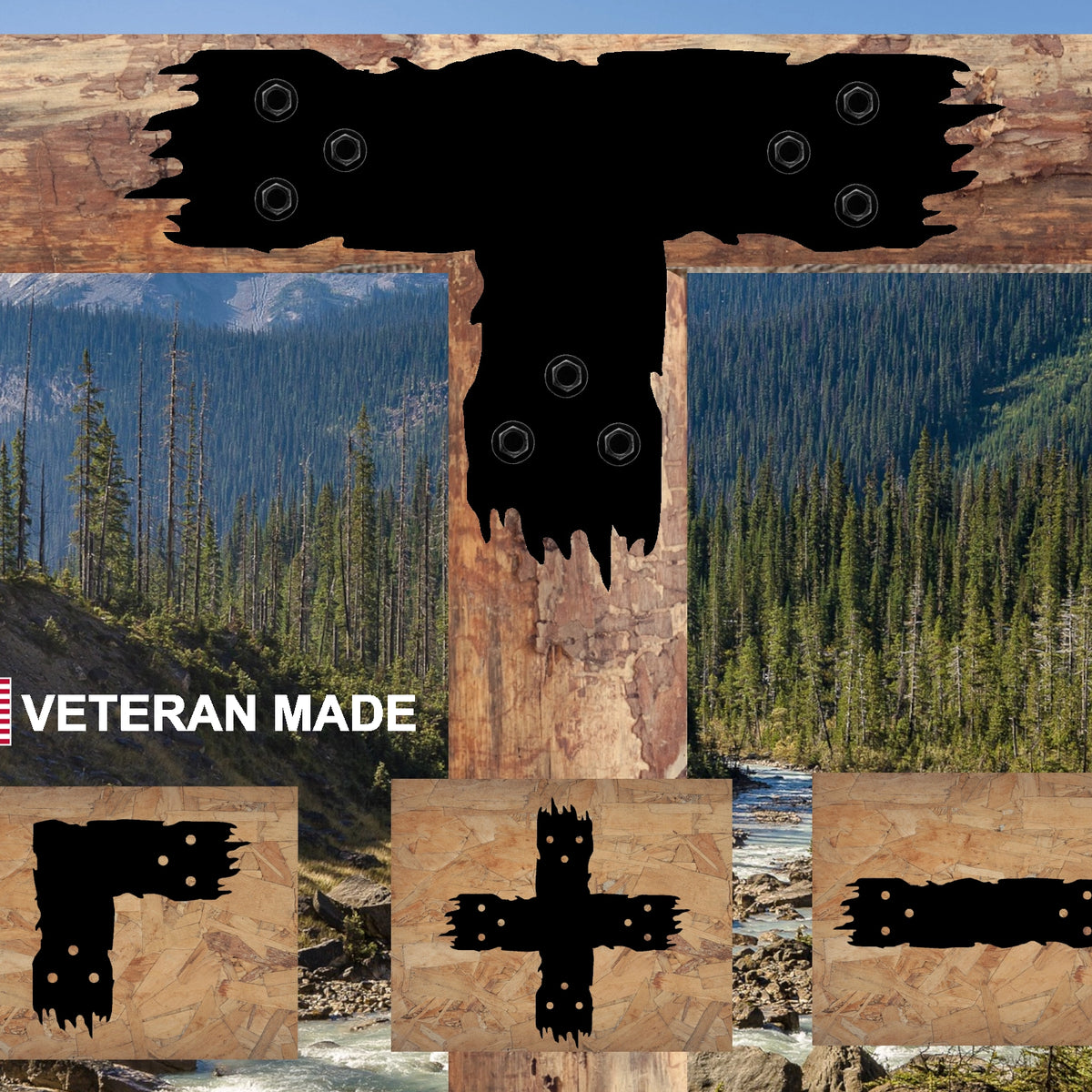 Decorative "Rough Wood" Metal Brackets for 4x4 Dimensional Lumber, Wood ...