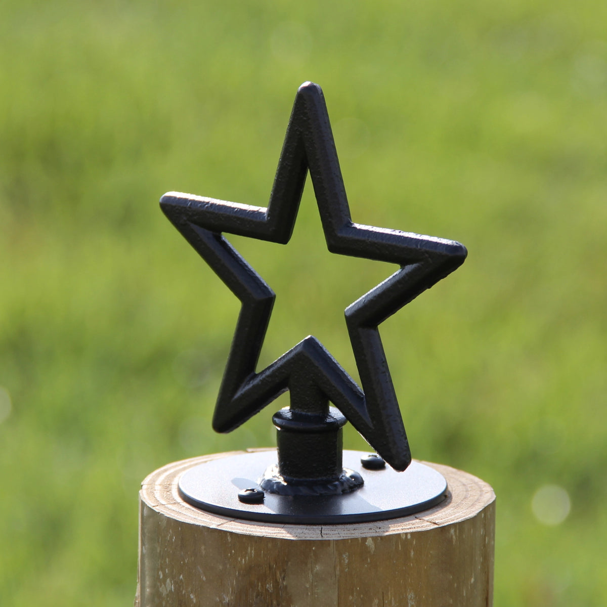 Star Post Top For Round Wood Fence Post, Wrought Iron fence post caps ...