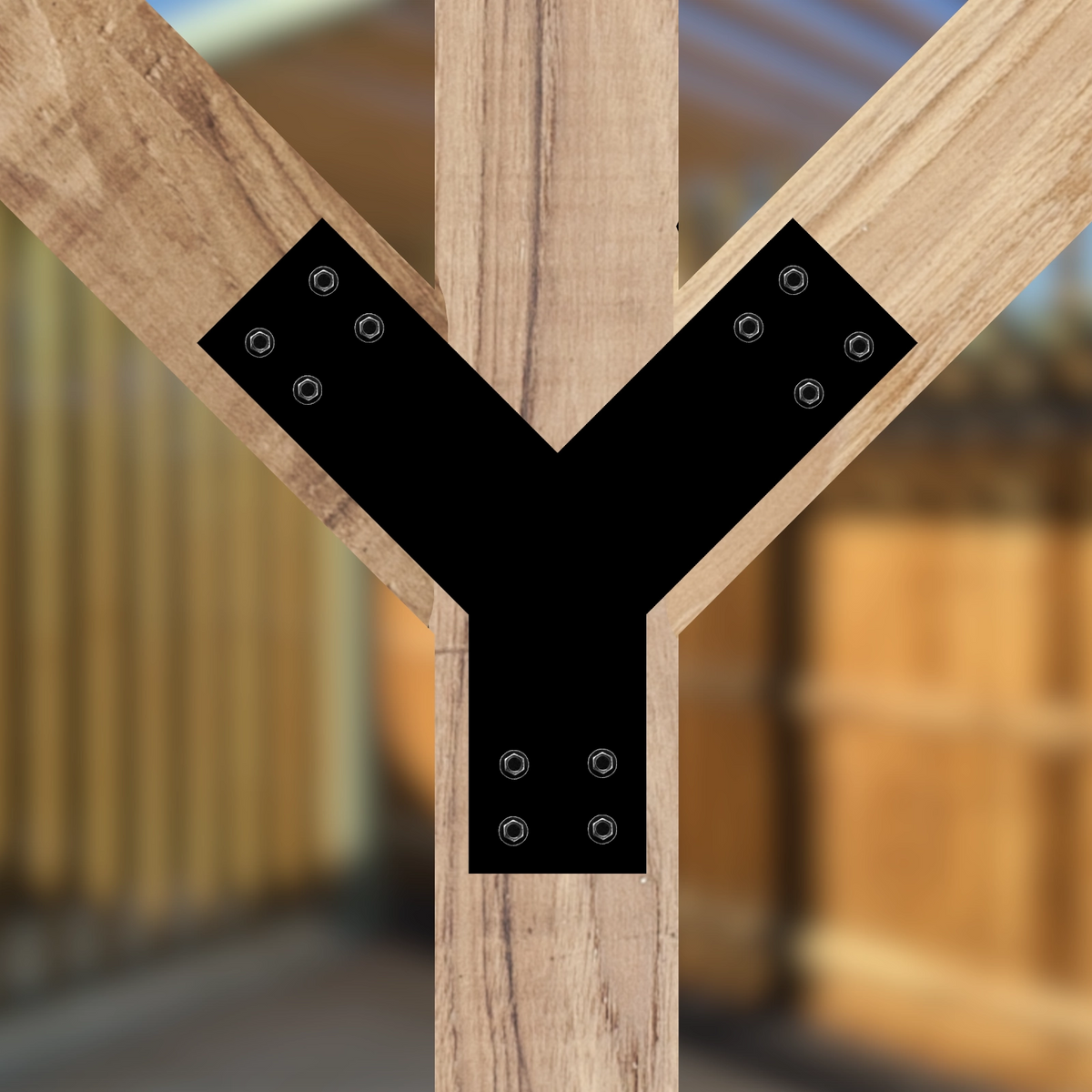 Y Bracket for 6" Post 45 Degree Legs | Madison Iron and Wood