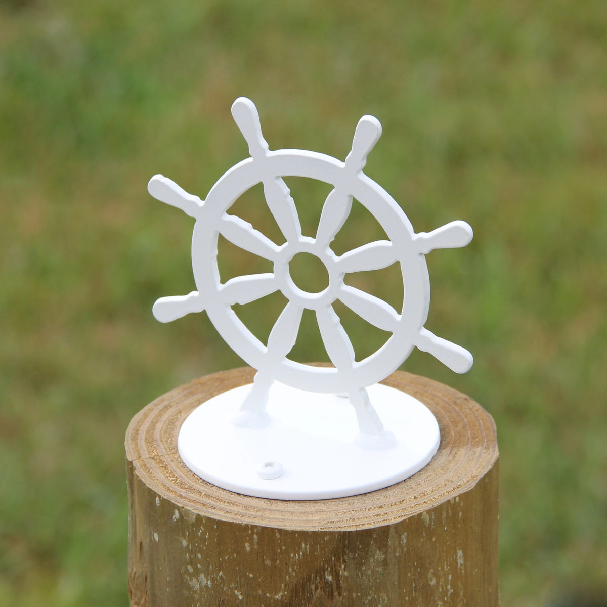 Ship Wheel Post Cap For Round Wood Fence Post, 3" x 3" actual size post ...