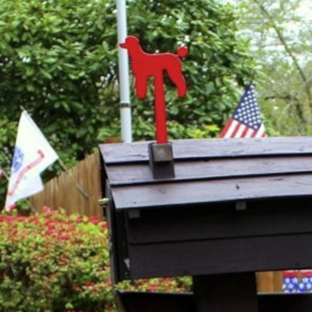 Poodle Mailbox Flag, Decorative Mailbox Flag, Metal Dog Mailbox Decoration