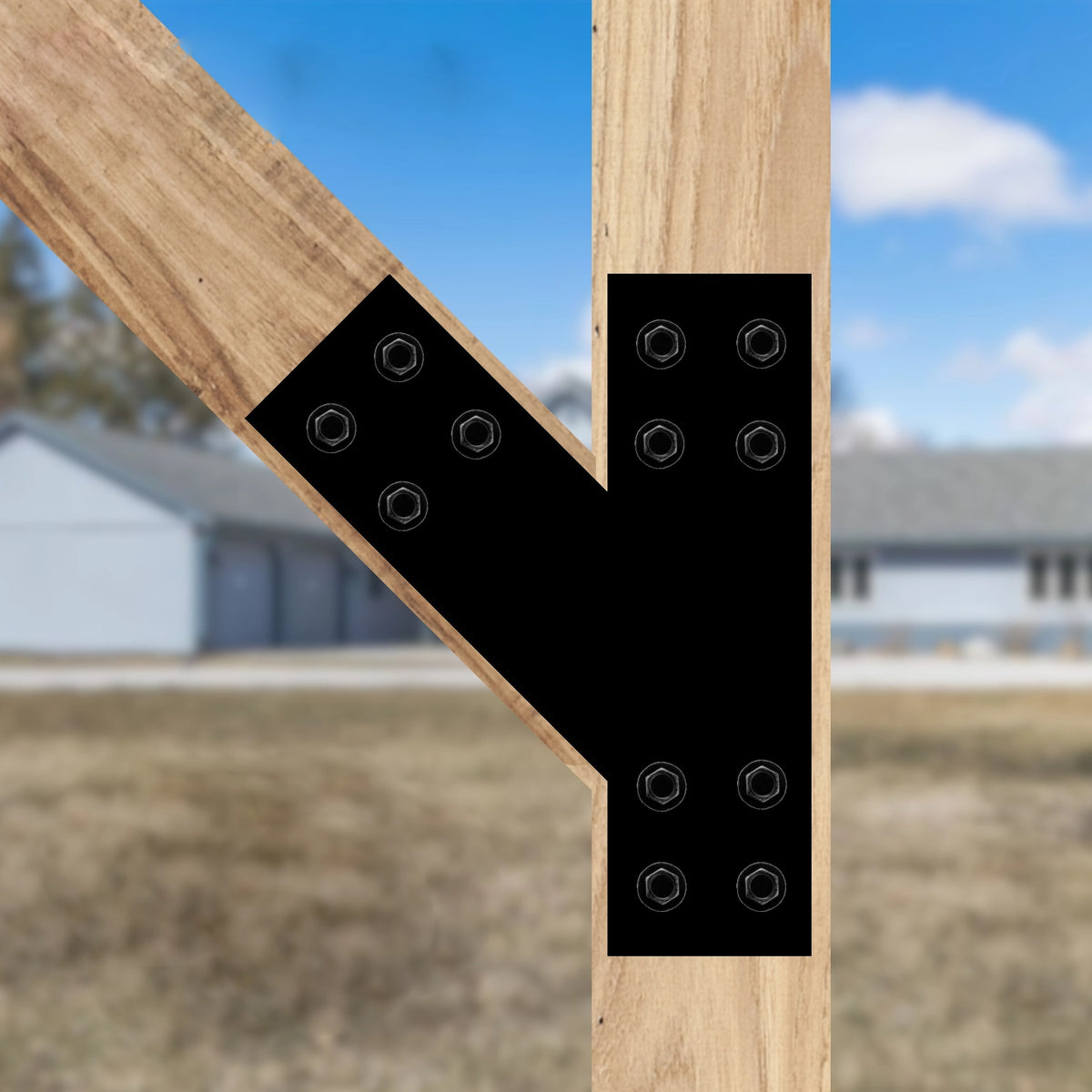 45 Degree T Bracket for 4" Post - Industrial Design Braces | Madison ...