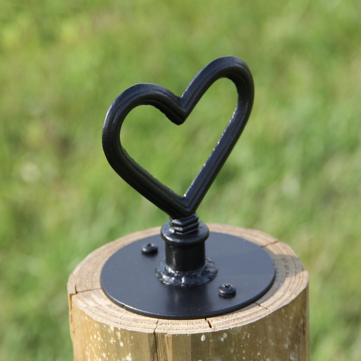 Heart Post Top For Round Wood Fence Post, Wrought Iron fence post caps ...