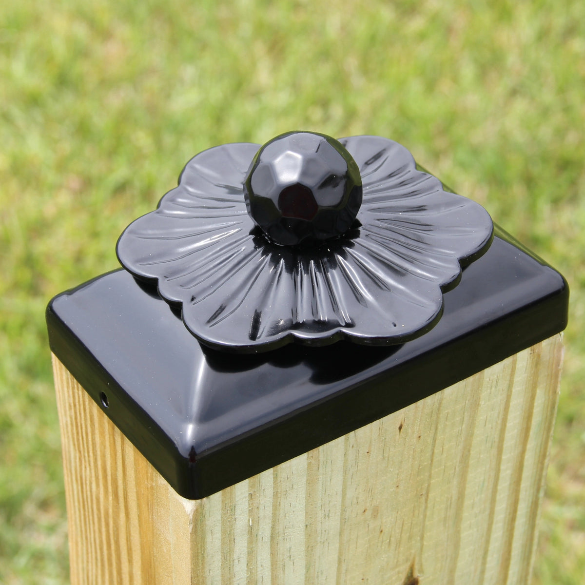 4x6 Flower Rosset Post Cap, Decorative Fence Post cap for 4x6 Wood Post ...