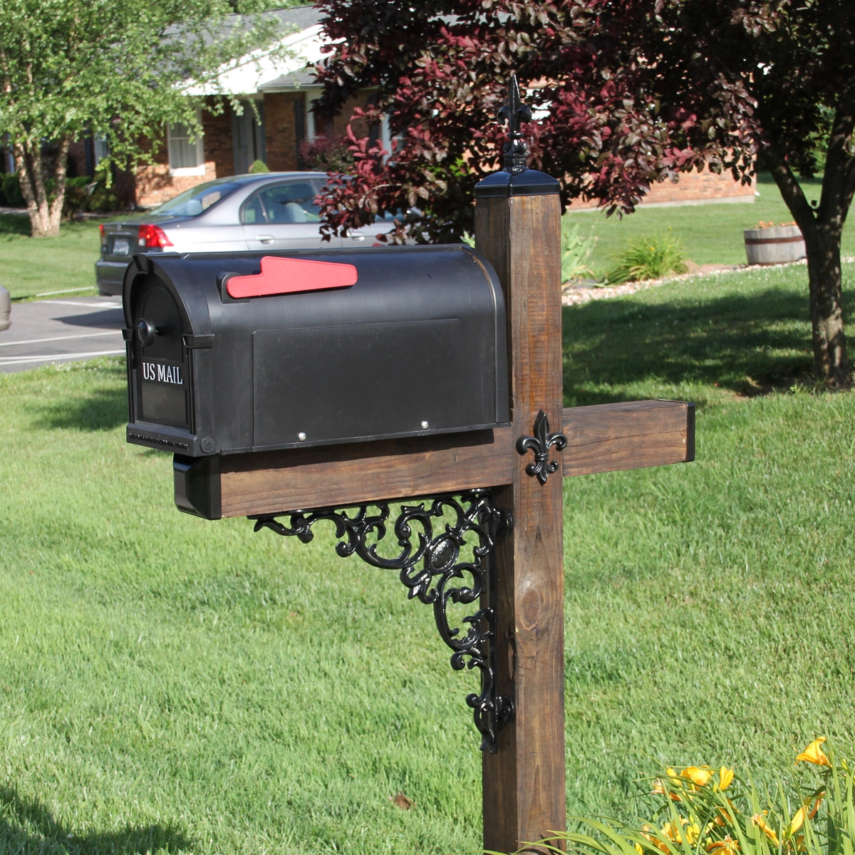 Wrought Iron Mailbox Accessory Kit to Decorate a Standard Mailbox Post
