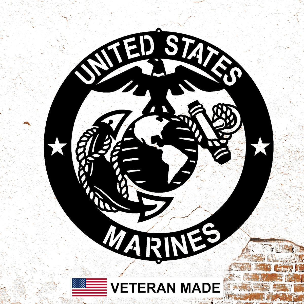 Marine Emblem Metal Sign, Navy Handmade Veteran Decor, Veteran Gift ...