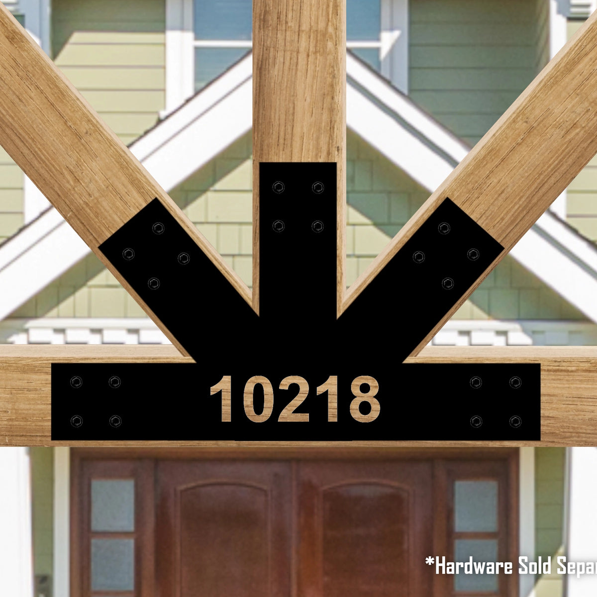Custom Gable Address Bracket for Exposed Beams | Madison Iron and Wood
