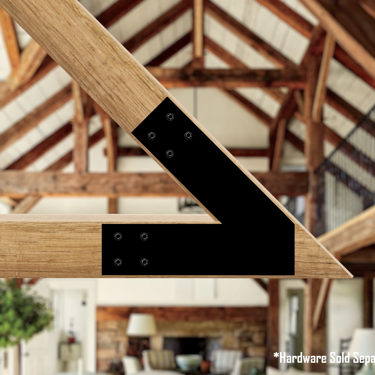 Custom Angled Bracket for Exposed Beams | Madison Iron and Wood