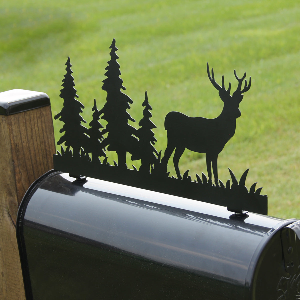 Deer in Woods Mailbox Topper, Decorative Mailbox sign, Deer Themed ...