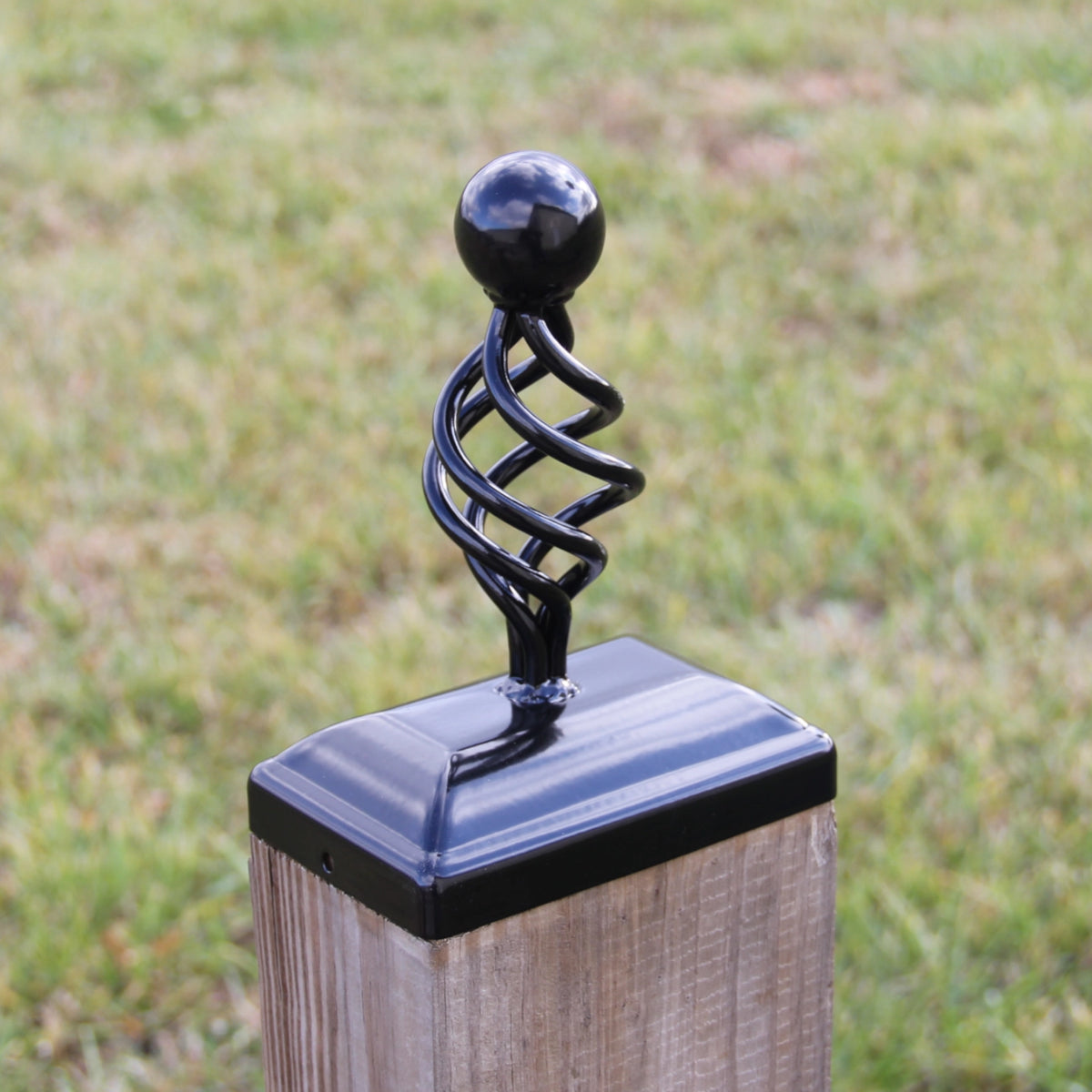 4x6 Spiral Cannonball Post Cap, Decorative Fence Post cap for 4x6 Wood ...