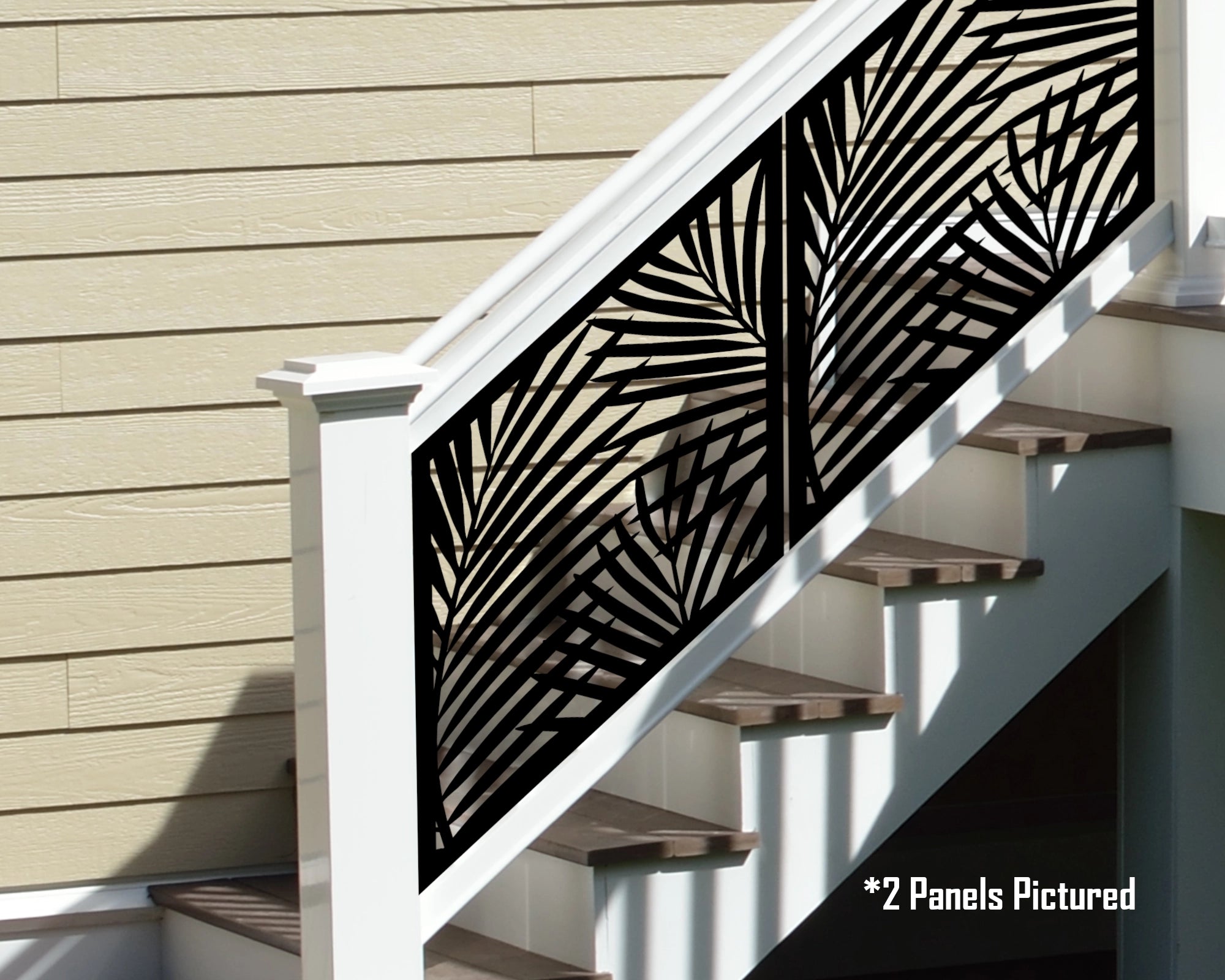 Palm Leaves Stair Railing Panel Insert | Madison Iron and Wood