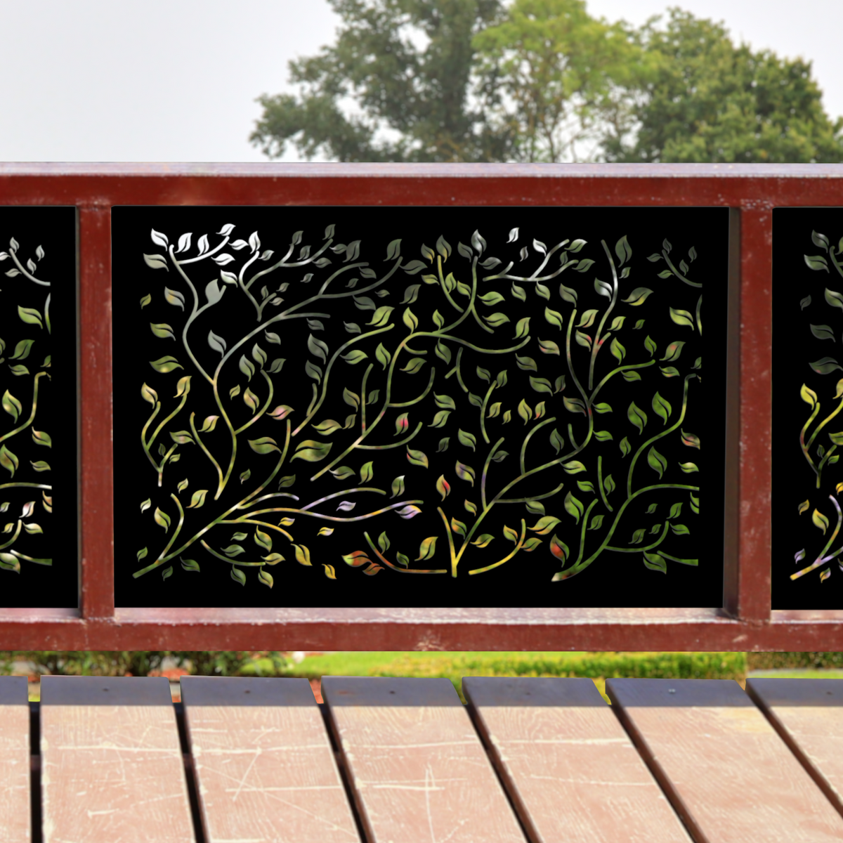 Wind Blown Leaves Fence/Gate Panel Insert - Madison Iron and Wood