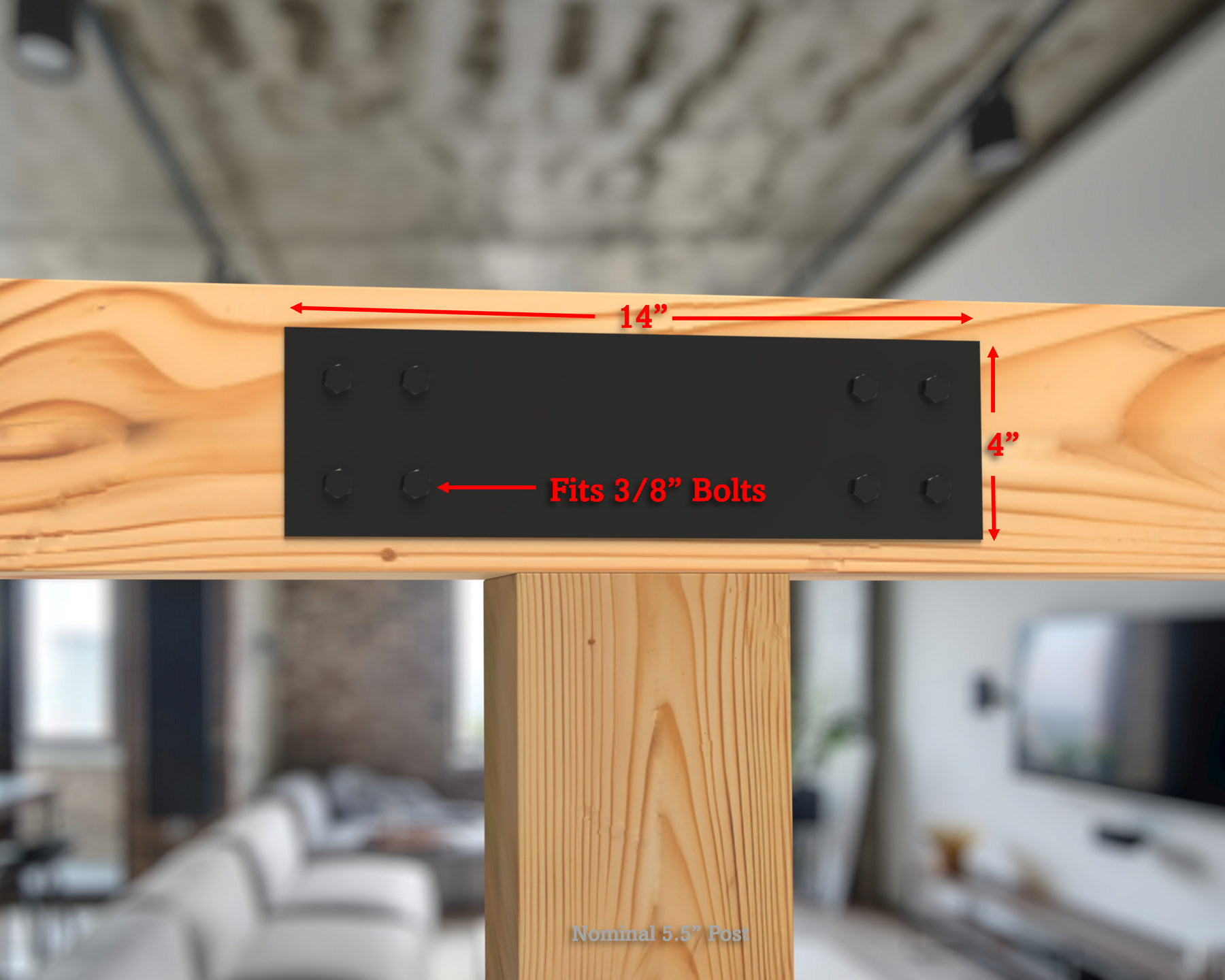 6x6 Post Brackets - Madison Iron and Wood