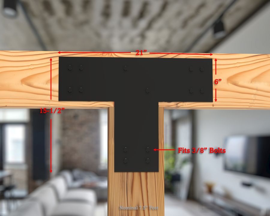 Post Brackets for 8x8 Dimensional Lumber, T, L, X, and Straight Brackets