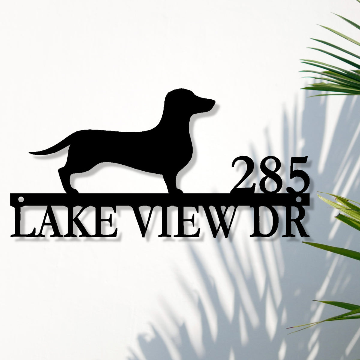 Dachshund Personalized Metal Address Sign - Madison Iron and Wood
