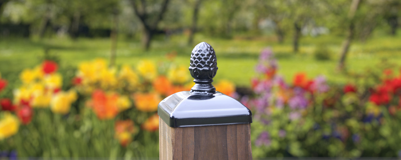 4x4 Post Caps With Wrought Iron Finials - Madison Iron and Wood