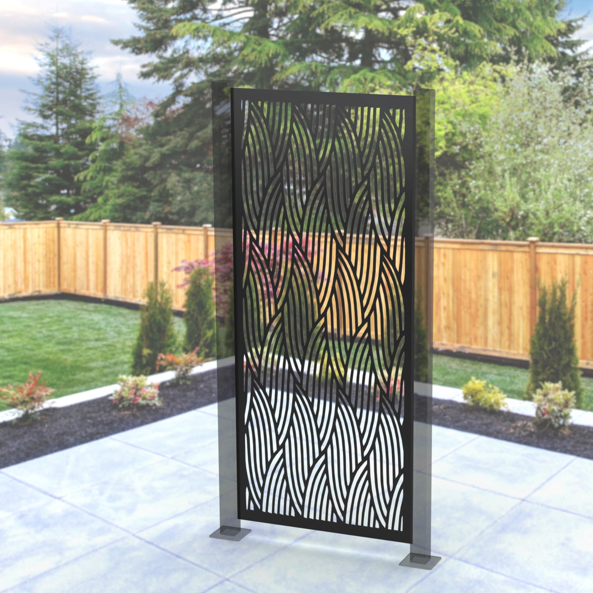 Wavey Design Privacy Panel - Madison Iron and Wood