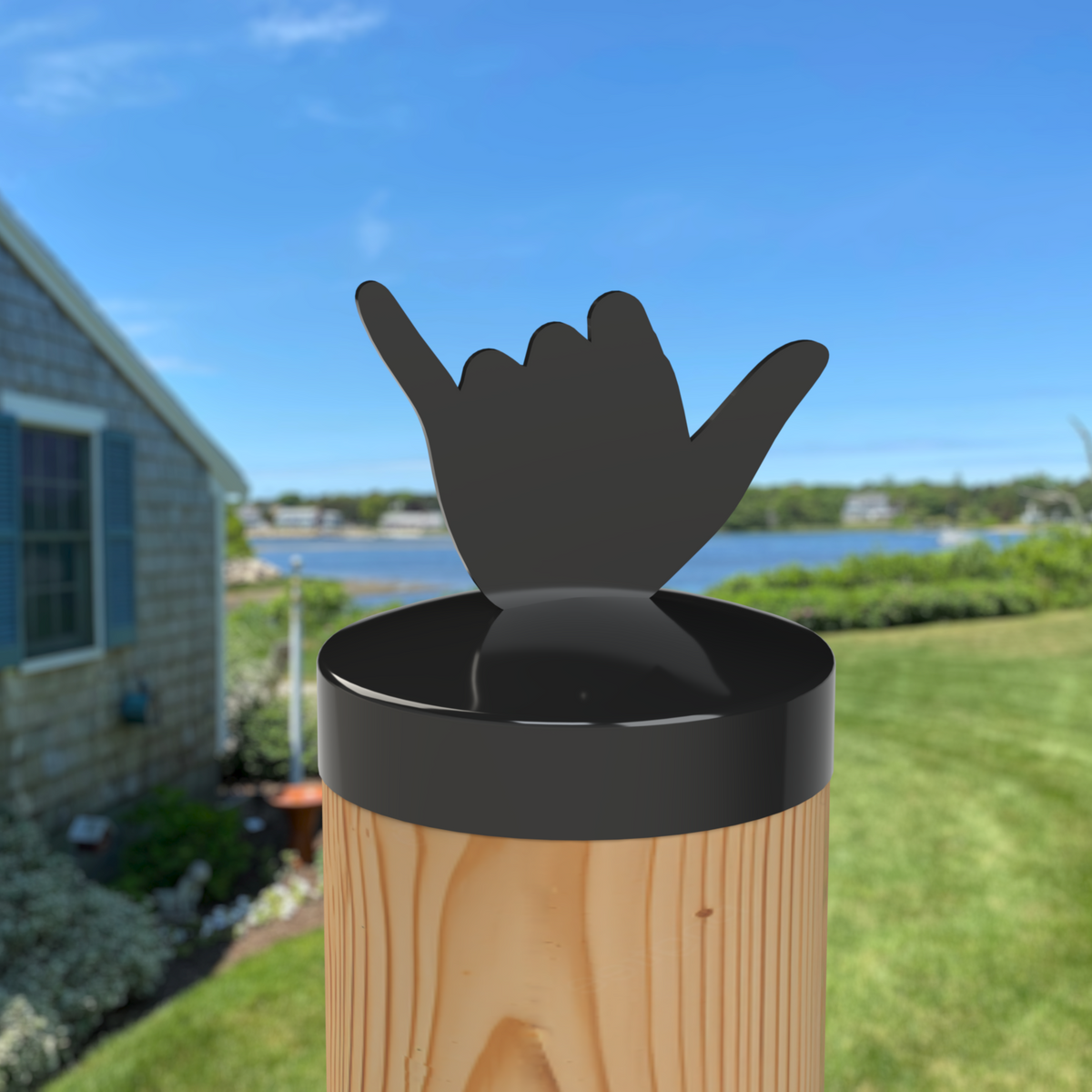 Shaka Hand, Round Post Cap - 4"x4" Post Size - Madison Iron and Wood